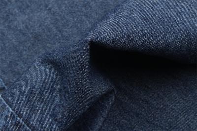 China 5 Onces 100% Cotton Indigo Blue Rigid Denim Jeans Fabric For Shirts for sale