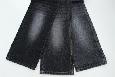 China 100% Cotton 12 Once Virgin Cotton Rigid Denim Fabric For Jeans Dark Black for sale