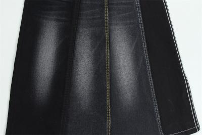 China Full Lycra Satin Weave Black Black High Stretch Denim Fabric for sale
