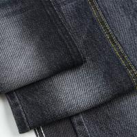 China 10 oz Dark Black Medium Weight 100% Cotton Denim Fabric Sanforizing for Jeans and Workwear for sale