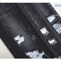 China boyfriend style 100% cotton denim fabric black color for jeans for sale