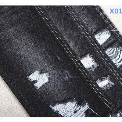 China boyfriend style 100% cotton denim fabric black color for jeans for sale