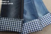 China 403gsm Lattice Double Layer Dobby Denim Fabric Denim Jacket Material for sale