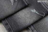 China Twill Cotton Polyester Spandex Denim Fabric Sulfur Black With Sanforizing Finishing for sale