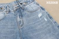 China 100% Organic Cotton Denim Fabric No Spandex Dark Blue  3/1 Left Hand Weave for sale