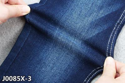 China 9.4 Oz Middle Weight TR Denim Twill Fabric Slub Effect In Warp Direction Blue Cyan for sale