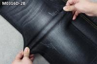 China 10 Oz High Stretch Cross Hatch Jeans Fabric Slub Balck Denim Fabric For Men'S Wear for sale