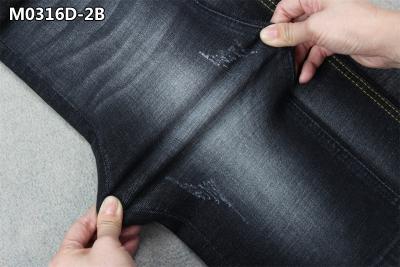 China 10 Oz High Stretch Cross Hatch Jeans Fabric Slub Balck Denim Fabric For Men'S Wear for sale