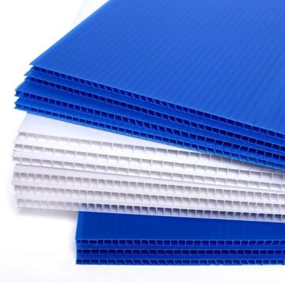 China UV Resistant Corrugated Plastic Sheet Recyclable PP Hollow Board Blue White for sale