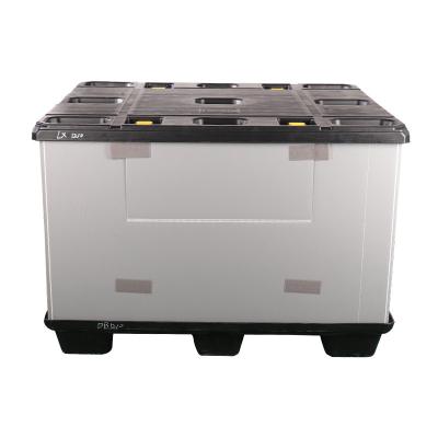 China 800×600mm Plastic Pallet Box with Foldable Sleeve, 300kg Capacity and -20°C to +120°C Temperature Range for sale