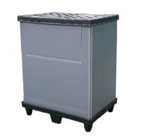 China Glossy Plastic Pallet Box 1200x1000x290mm with 4000kg Static Load and 300kg Capacity - Foldable Industrial Storage Container for sale