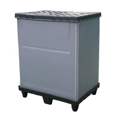 China Glossy Plastic Pallet Box 1200x1000x290mm with 4000kg Static Load and 300kg Capacity - Foldable Industrial Storage Container for sale