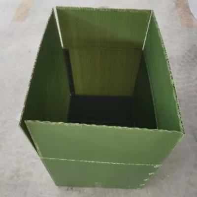 China Green/Yellow Corrugated Plastic Bin 2-20mm Thickness Waterproof PP Packaging Box for sale