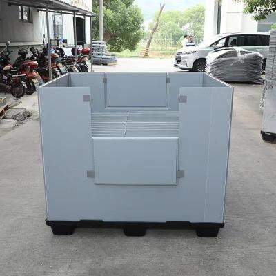 China Recyclable Plastic Collapsible Box 10L Capacity Waterproof Pallet Container with Customizable Latch for sale