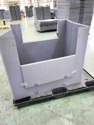 China Reusable Plastic Foldable Boxes 800×600 to 2070×1150mm Gray Collapsible Crates with -20°C to +120°C Temperature Range for sale