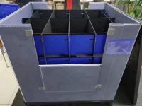 China Reusable Plastic Foldable Boxes 800×600 to 2070×1150mm Gray Collapsible Crates with -20°C to +120°C Temperature Range for sale