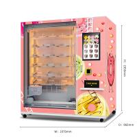 China Lift System Refrigerator Automatic Cupcake Vending Machine Salad Fresh Food Vending Machine With 21.5inch Touch Screen for sale