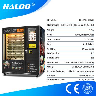 China 24 Hours Box Lunch Food Vending Machine 60 Kinds 60HZ 4-5 Channels for sale