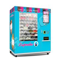 China Lift System Refrigerator Automatic Cupcake Vending Machine Salad Fresh Food Vending Machine With 21.5inch Touch Screen for sale