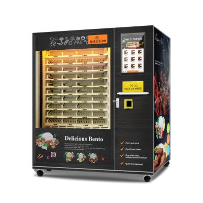 China Large Capacity Automatic Fast Food Breakfast Meal Lunch Box Hot food Vending Machine With Microwave Heating for sale