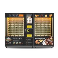 China Large Capacity 2 Cabinets Vending Machine for Ready Meals with Microwave Heating And Drinks Cans Cakes Desserts for sale