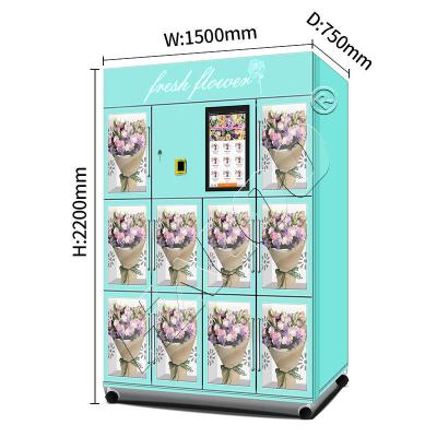 China Haloo vending machine supplier double-layer glass anti fog stainless steel fully automatic 10 lockers flower vending machine for sale