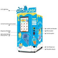 China 32 inch touchscreen ice cream vending machine with worm gear reducer and anti pinch pickup port for sale