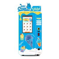China 32 inch touchscreen ice cream vending machine with worm gear reducer and anti pinch pickup port for sale