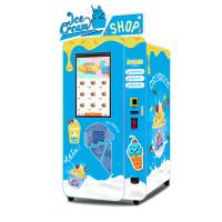 China 32 inch touchscreen ice cream vending machine with worm gear reducer and anti pinch pickup port for sale