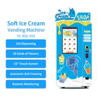 China 32 inch touchscreen ice cream vending machine with worm gear reducer and anti pinch pickup port for sale