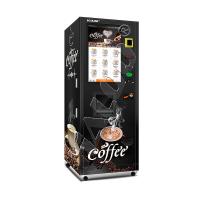 China Haloo 32 inch touch screen solid instant coffee vending machine with built-in water pump and semiconductor refrigeration for sale