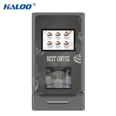 China Haloo 10.1-inch portable capsule coffee machine with hot drinks desktop vending machine for office convenience stores and hotels for sale