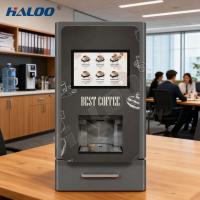 China Haloo 10.1-inch portable capsule coffee machine with hot drinks desktop vending machine for office convenience stores and hotels for sale