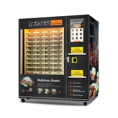 China Color steel plate foam insulation box, large capacity dual microwave heating, intelligent touch screen hot food vending machine for sale