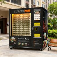 China Color steel plate foam insulation box, large capacity dual microwave heating, intelligent touch screen hot food vending machine for sale