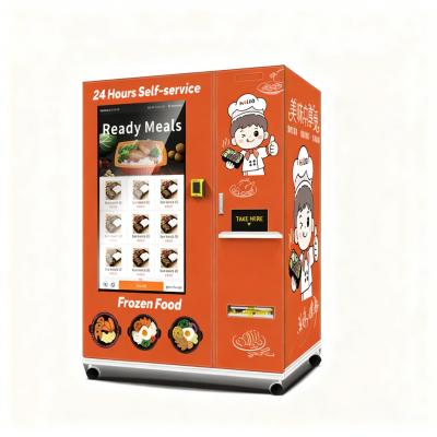 China 24-hour single microwave frozen hot food vending machine, equipped with a 49 inch large screen and Sdk function for sale