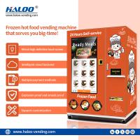 China 24-hour single microwave frozen hot food vending machine, equipped with a 49 inch large screen and Sdk function for sale