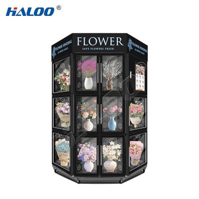 China Haloo flower vending machine with SDK function, stainless steel body with cooling and humidification system for sale