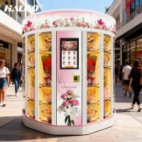 China Haloo flower vending machine offers free customization of logo, metal plate material, and supports multiple payments for sale