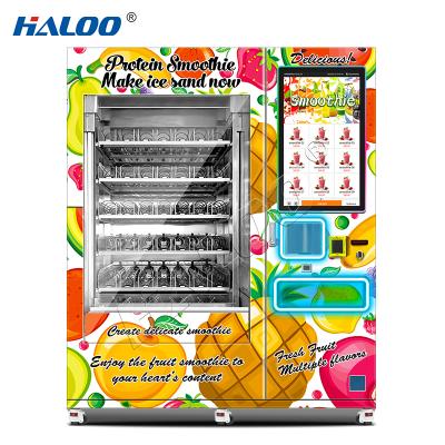China Haloo 32 inch fruit smoothie vending machine with 175 cups of large capacity color steel plate material  sturdy and durable for sale