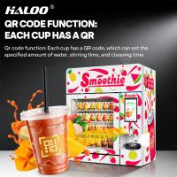 China Halo 24-hour frozen fruit smoothie mixer fresh fruit smoothie vending machine thick metal plate material for sale