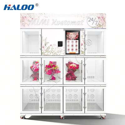 China Halo 21.5-inch touch screen flower vending machine with refrigeration and preservation system, made of galvanized sheet material for sale