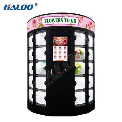 China Haloo vending machine supplier 30 grid flower vending machine with cooling and humidification system, free customization of logo for sale