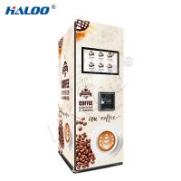 China Haloo 21.5-inch touch screen commercial capsule coffee vending machine can hold 168 cups of 14 types of coffee for sale