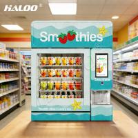 China Haloo 2016 frozen smoothie vending machine with over 20 fruit flavors and hot water cleaning module made of thickened galvanized sheet material for sale