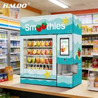 China Haloo 2016 frozen smoothie vending machine with over 20 fruit flavors and hot water cleaning module made of thickened galvanized sheet material for sale
