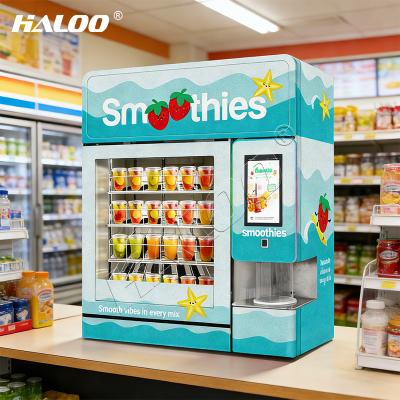 China Haloo 2016 frozen smoothie vending machine with over 20 fruit flavors and hot water cleaning module made of thickened galvanized sheet material for sale