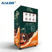 China Haloo 27 inch touch screen hot and cold beverage capsule coffee machine with 14 flavors and automatic cleaning function for sale