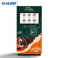 China Haloo 27 inch touch screen hot and cold beverage capsule coffee machine with 14 flavors and automatic cleaning function for sale