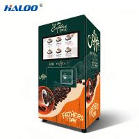 China Haloo 27 inch touch screen hot and cold beverage capsule coffee machine with 14 flavors and automatic cleaning function for sale